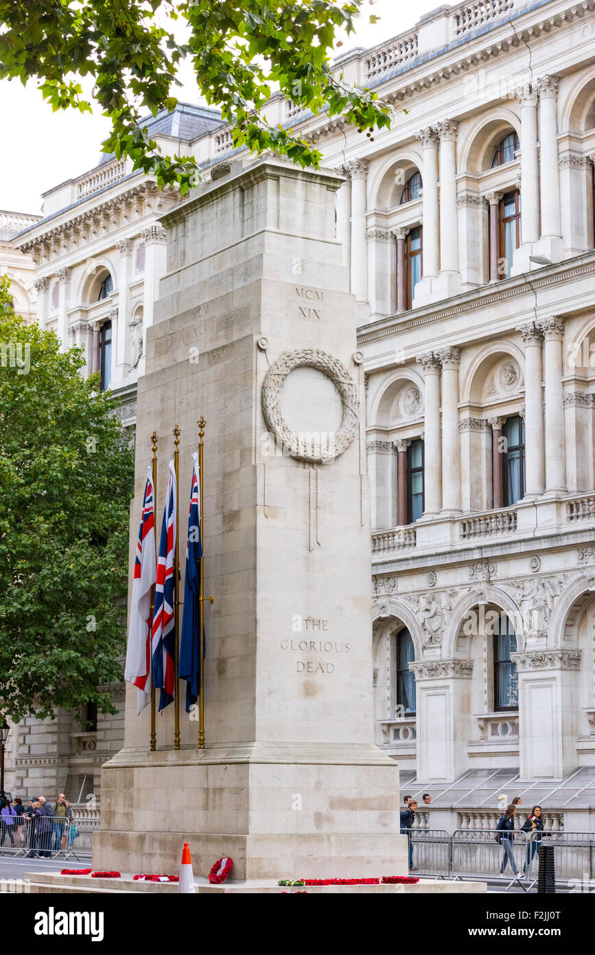 The Cenotaph war memorial situated on Whitehall in the city of London ...
