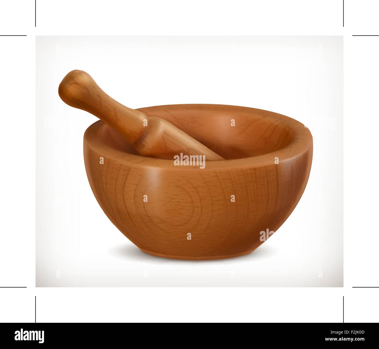 Wooden mortar, vector icon, isolated on white background Stock Vector ...