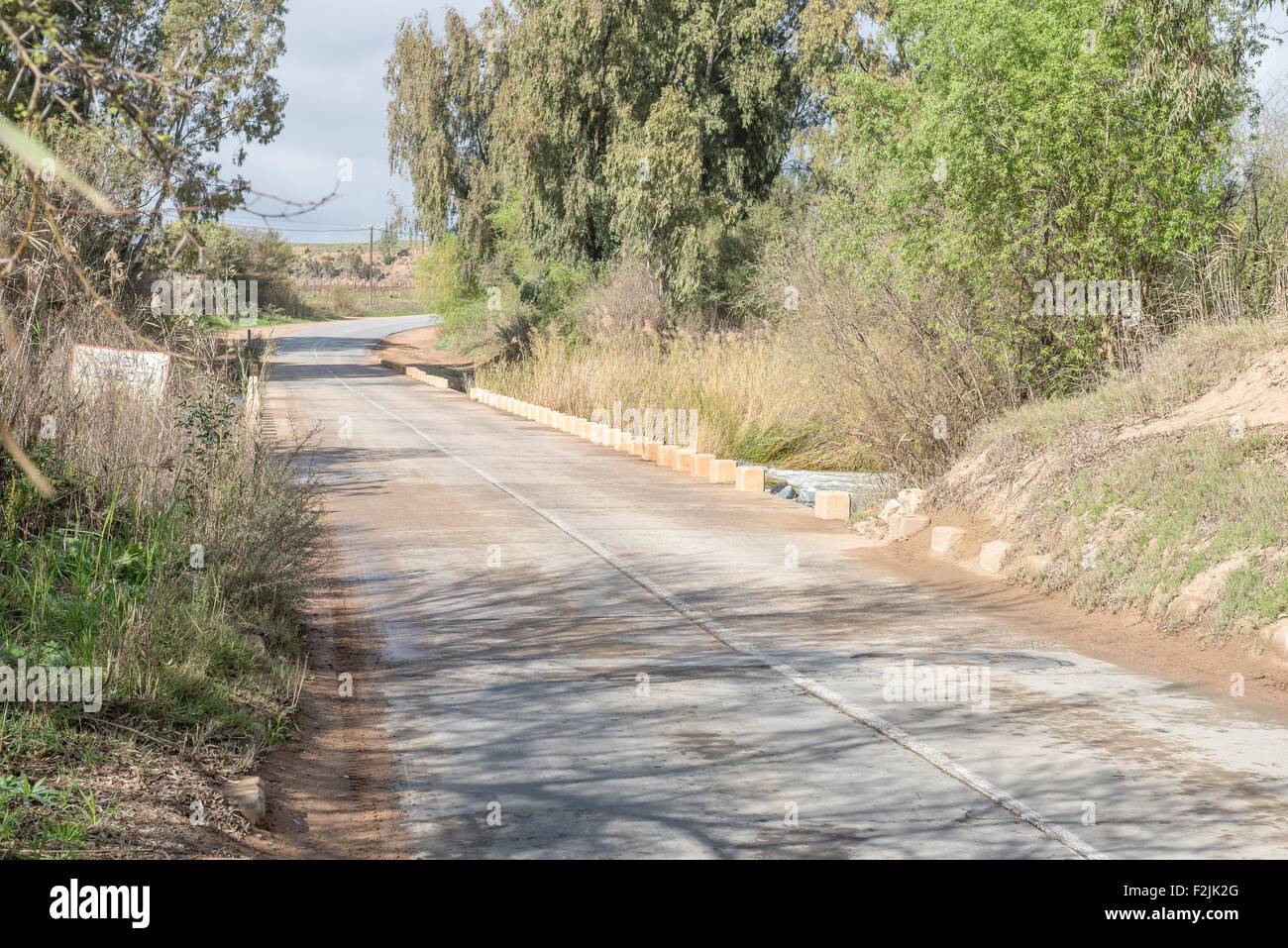 Low water bridge over the Olifants River near Lutzville in the Western ...