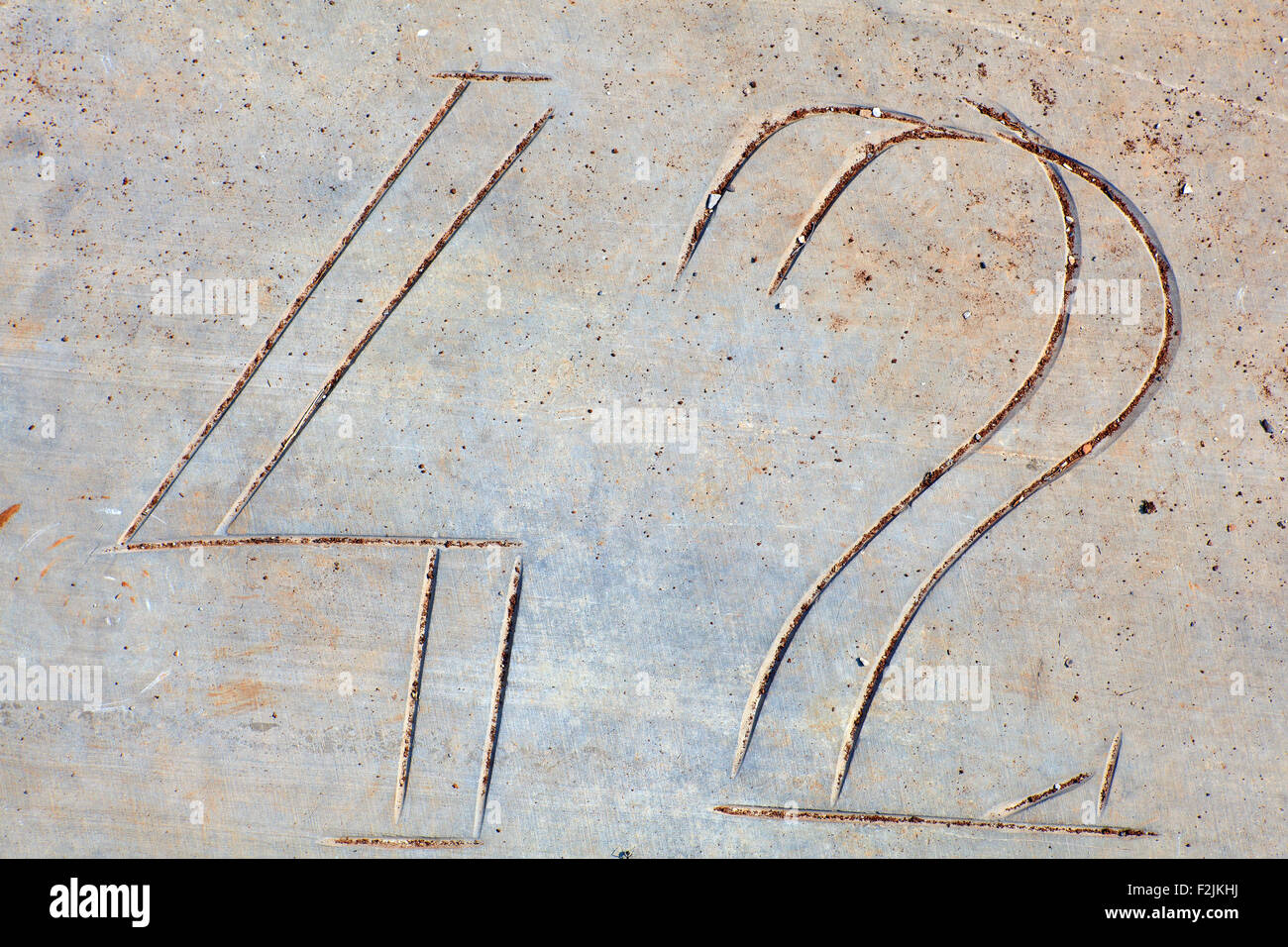 Photo of Numbers forty-two etched in stone Stock Photo - Alamy