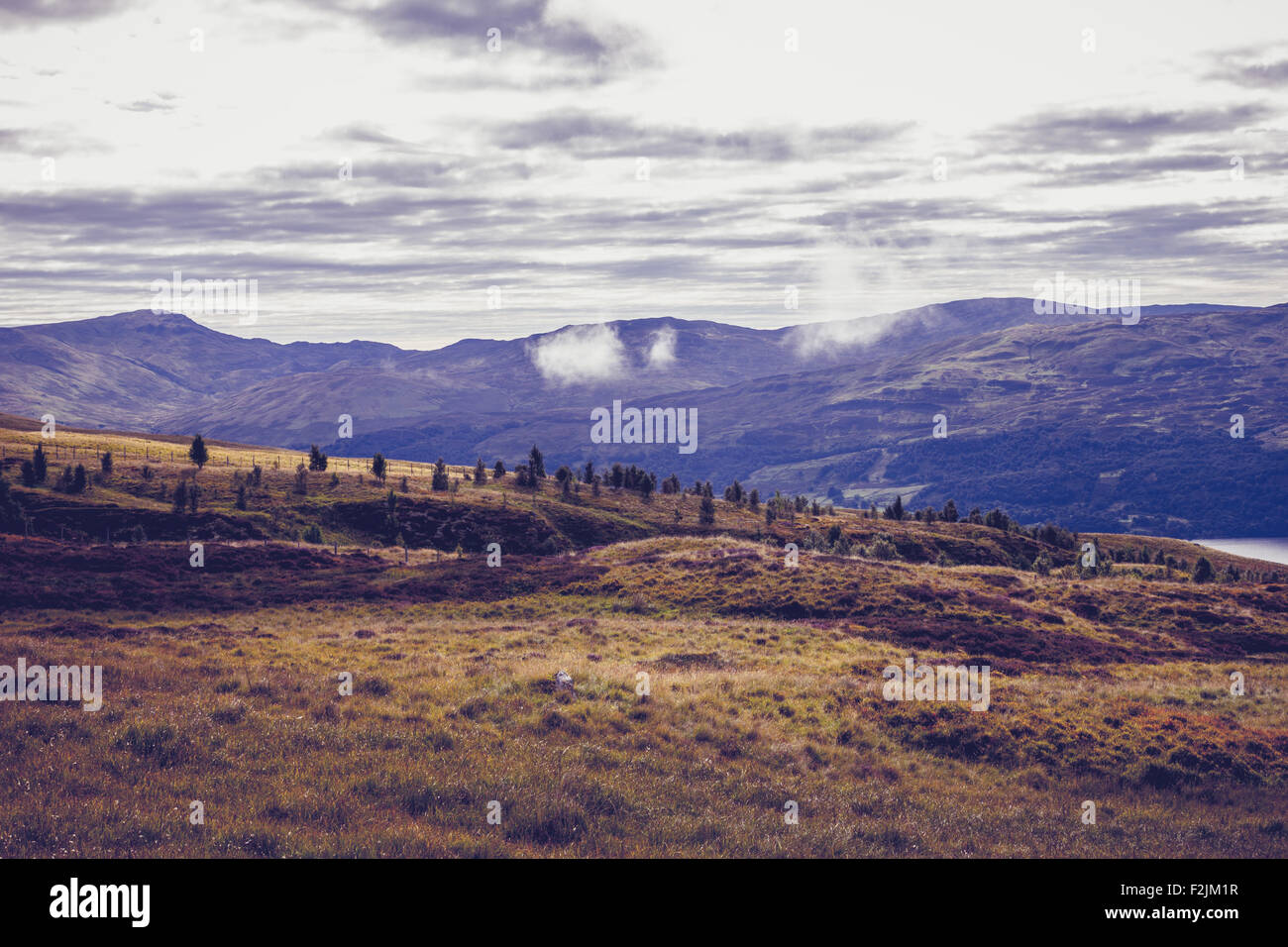 Highland landscape with mountains Stock Photo - Alamy