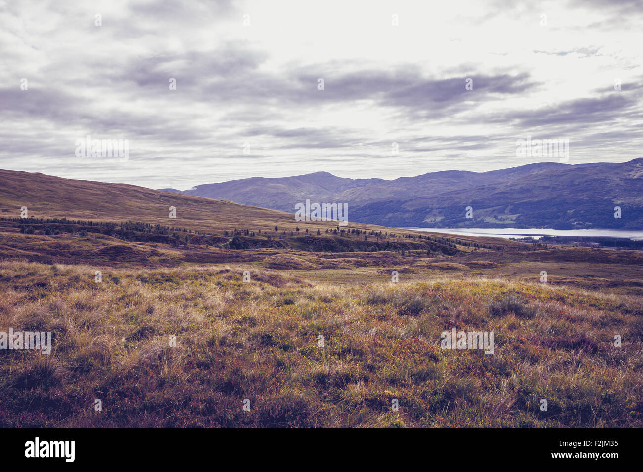 Highland landscape with mountains Stock Photo - Alamy