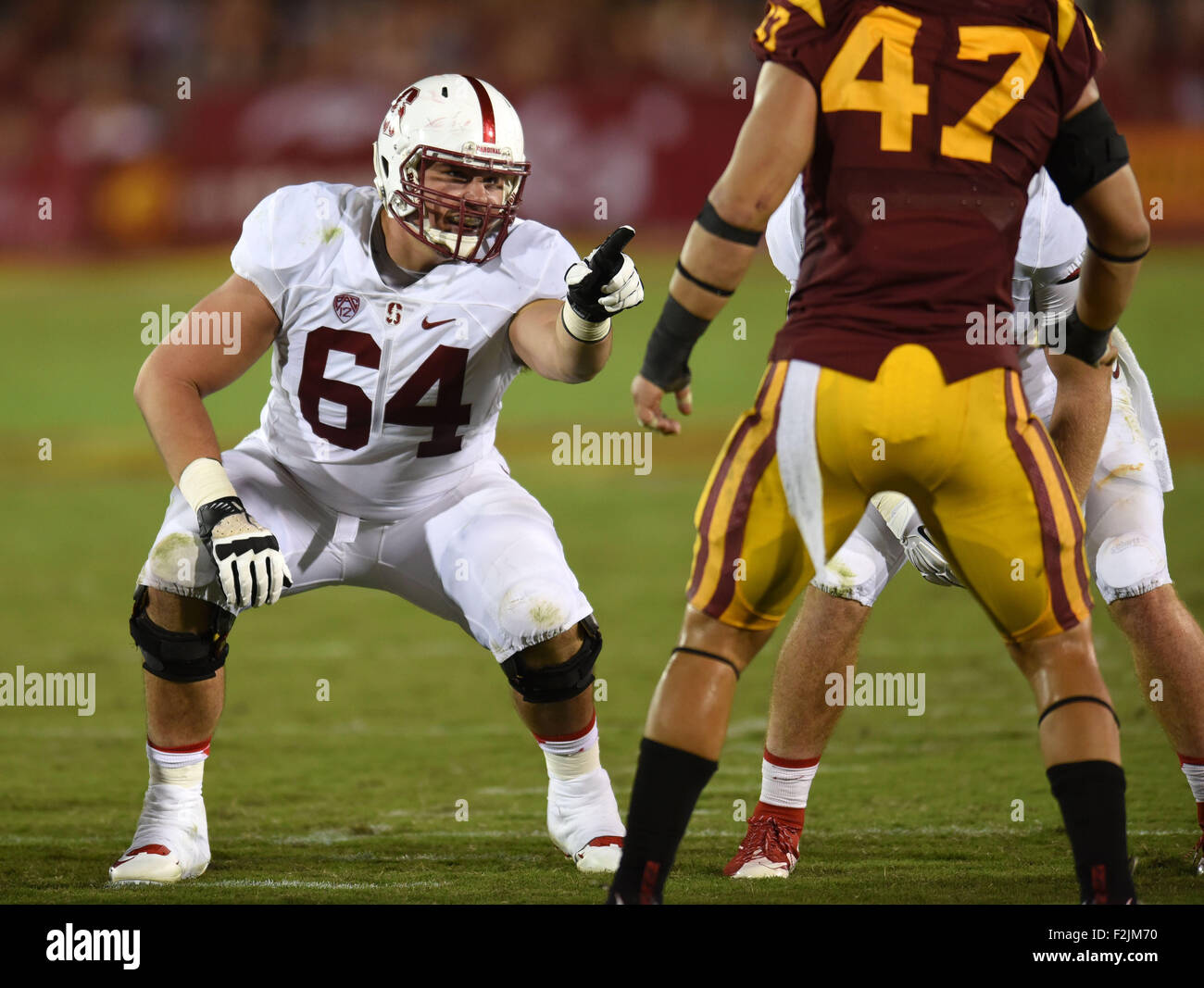 Los Angeles, CA, USA. 19th Sep, 2015. Austin Maihen #64 of Stanford ...