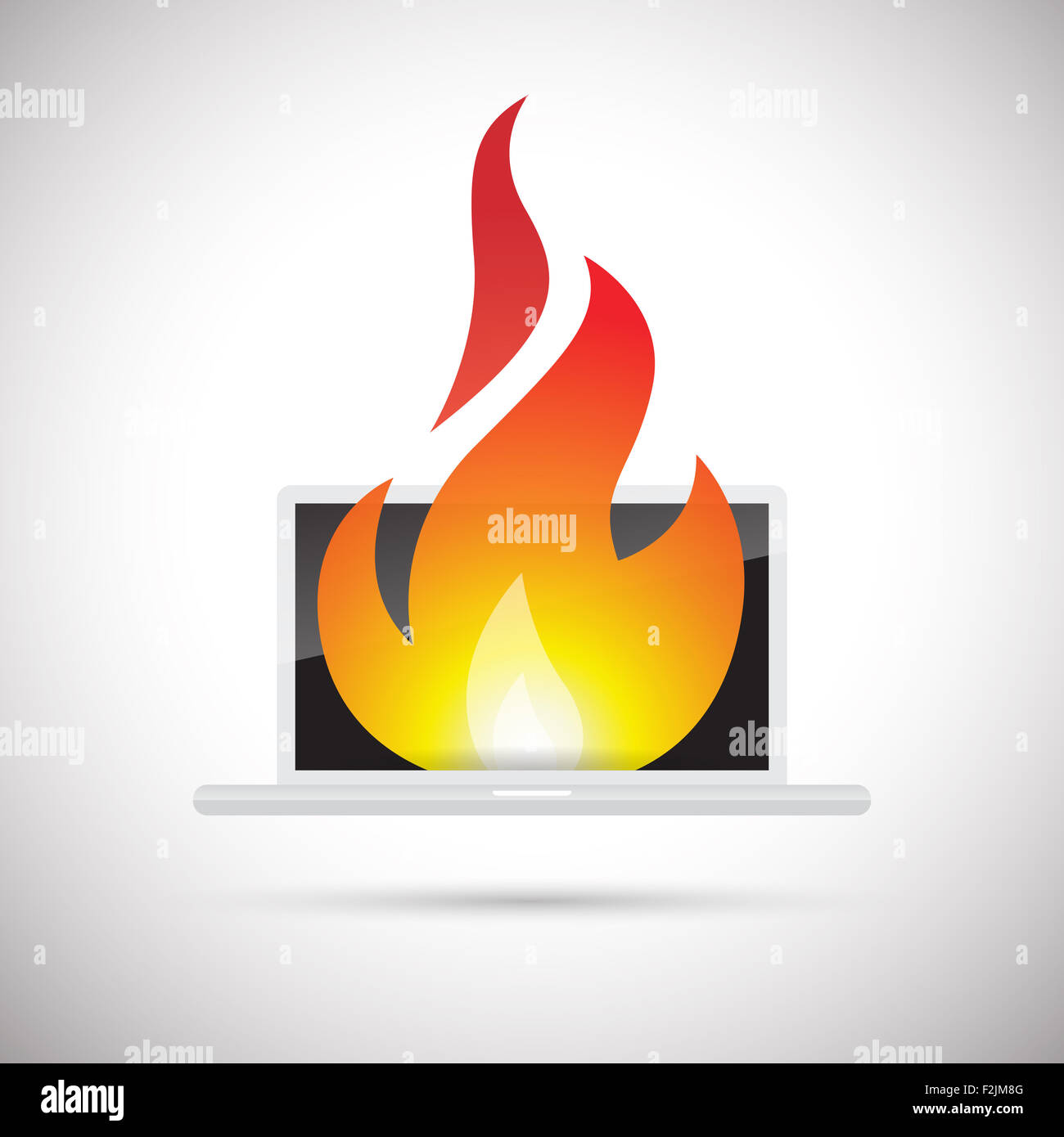 Vector abstract illustration of a computer on fire Stock Photo - Alamy