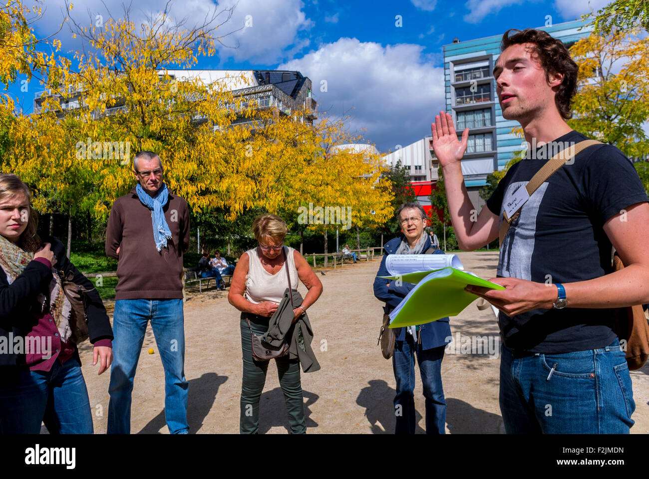 Group people visiting new modern architecture project hi-res stock ...