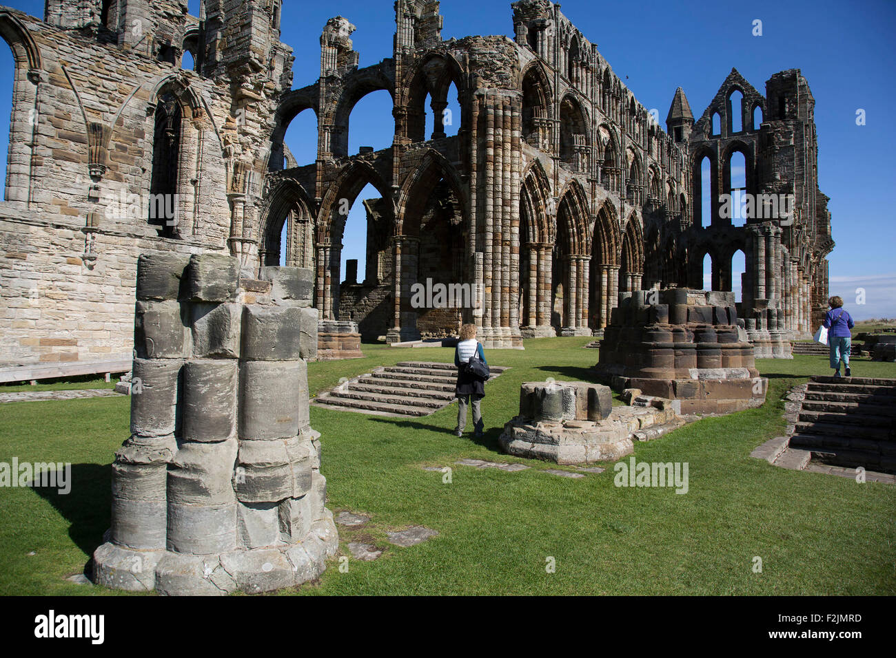 Whitby Abbey is a ruined Benedictine abbey on the East Cliff above ...
