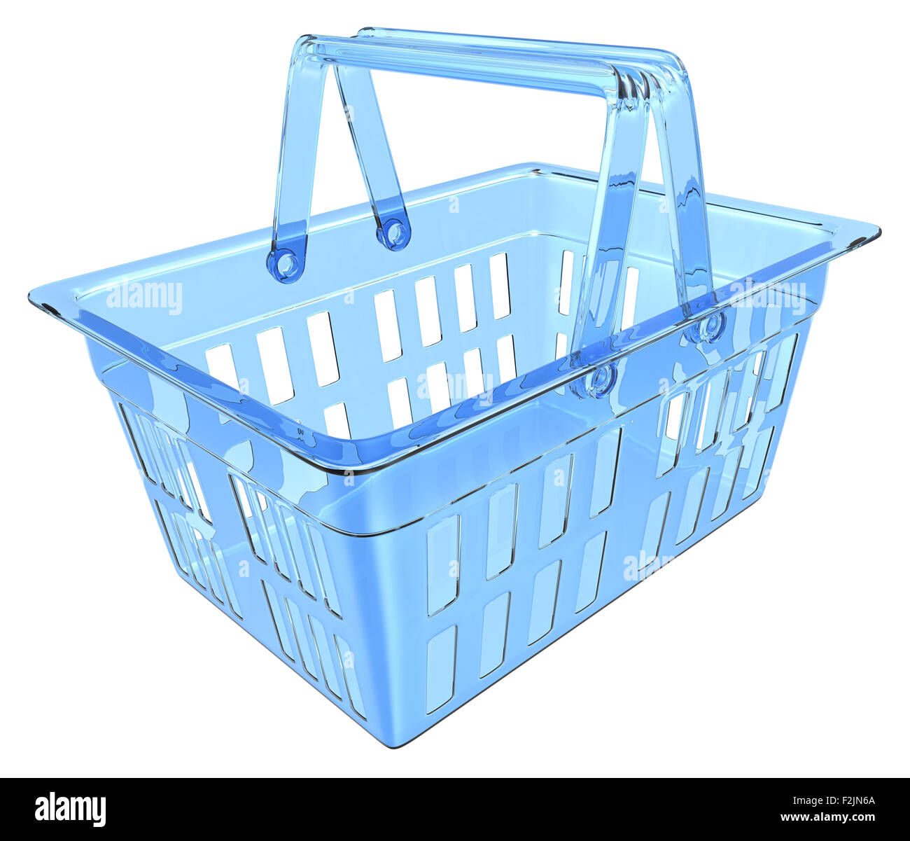 Abstract Blue Glass Shopping Basket. Isolated Stock Photo - Alamy