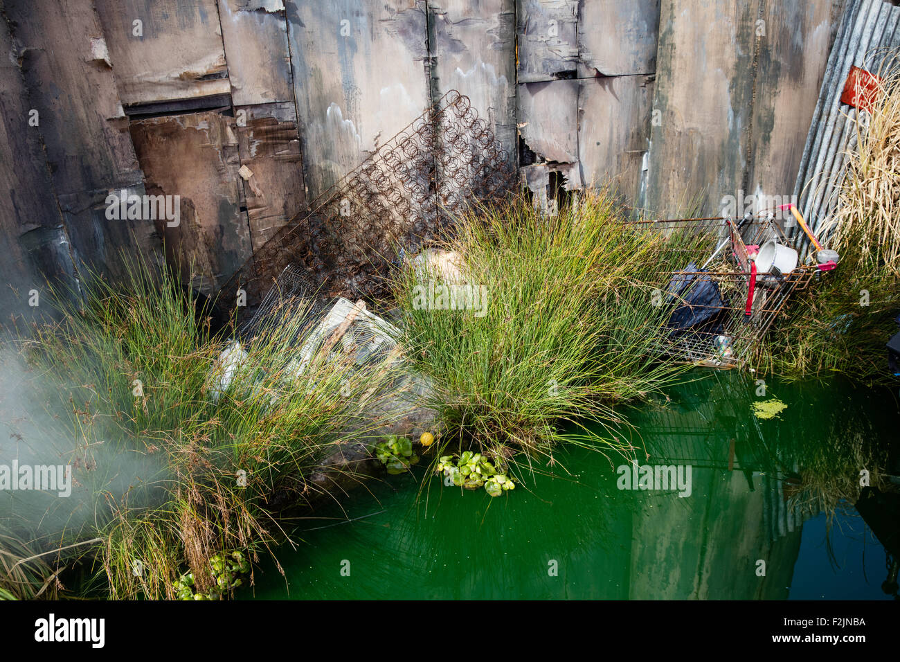 Polluted corner of Banksy's Dismaland theme park Weston super Mare with ...