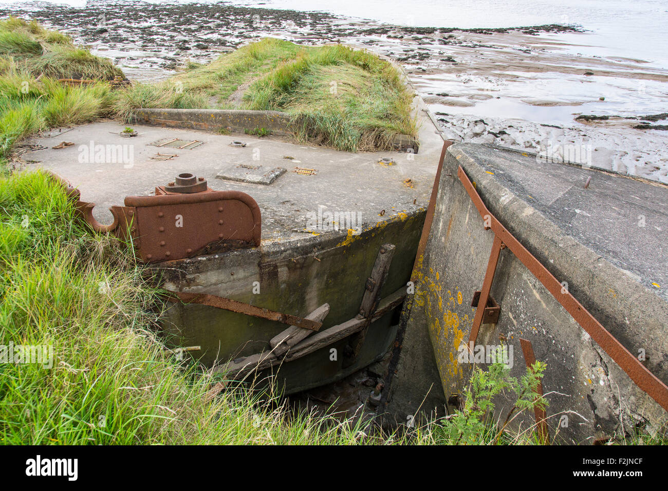 Abandoned boats at Purton ship graveyard on the bank of the river ...