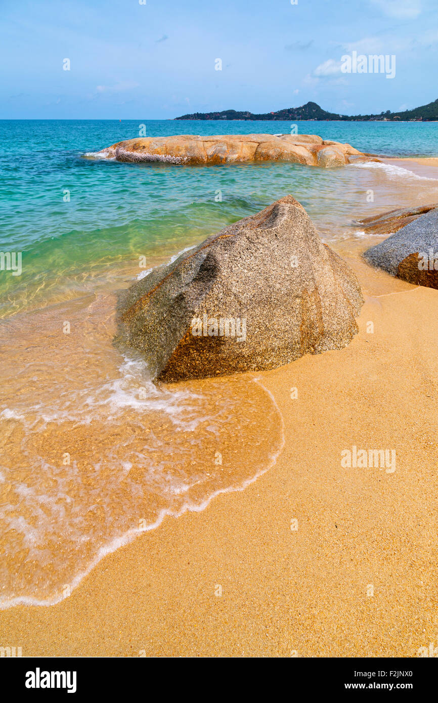 thailand kho samui bay isle white beach rocks in asia and south china ...