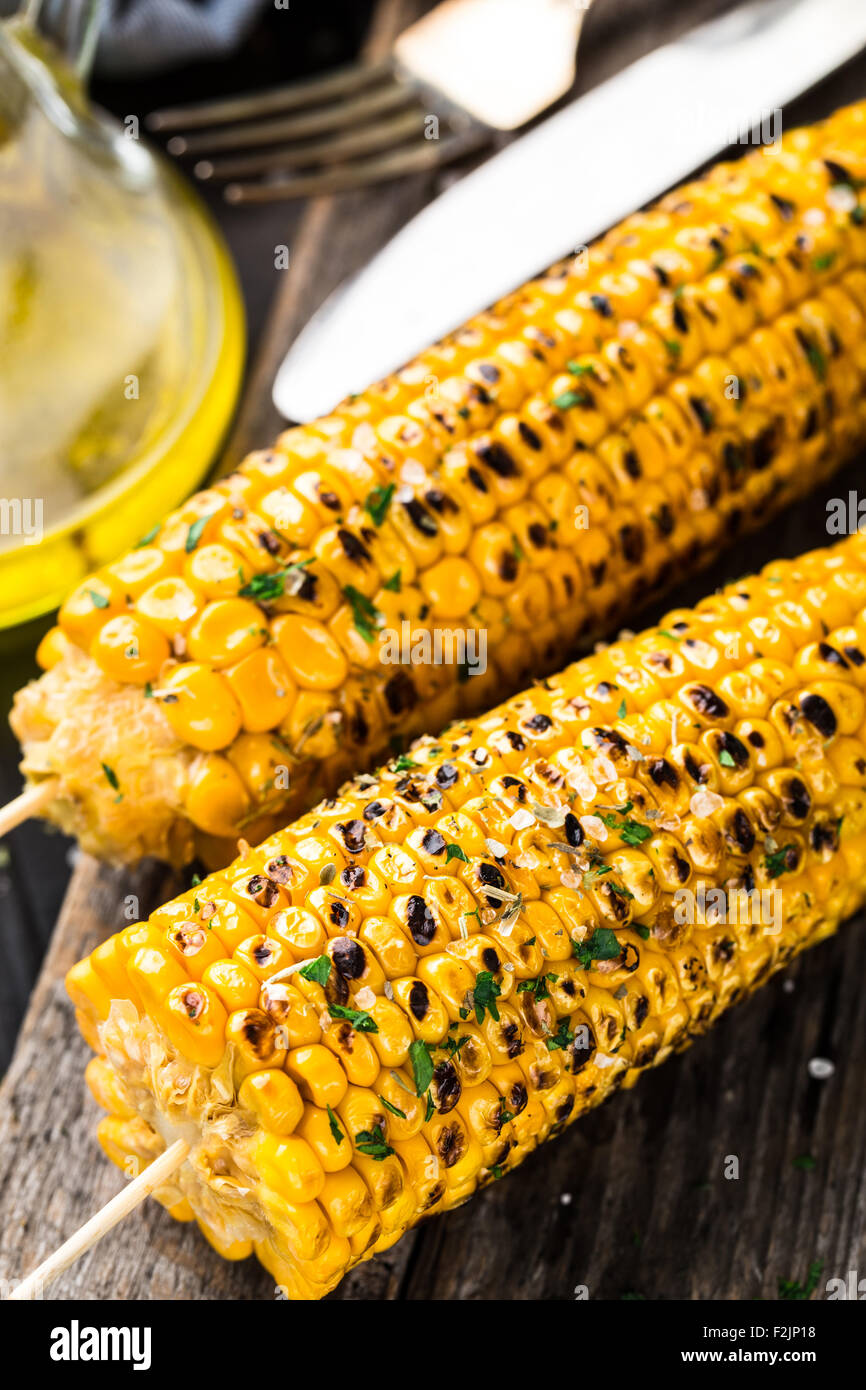 Delicious grilled corn Stock Photo - Alamy