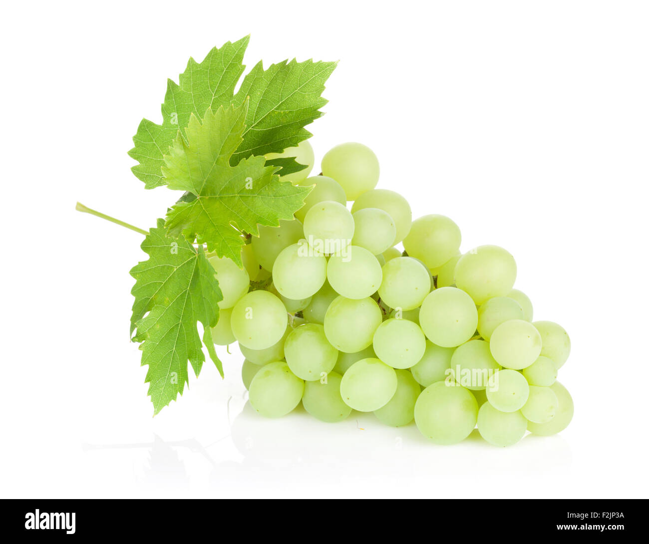 Bunch of grapes with leaves. Isolated on white background Stock Photo ...
