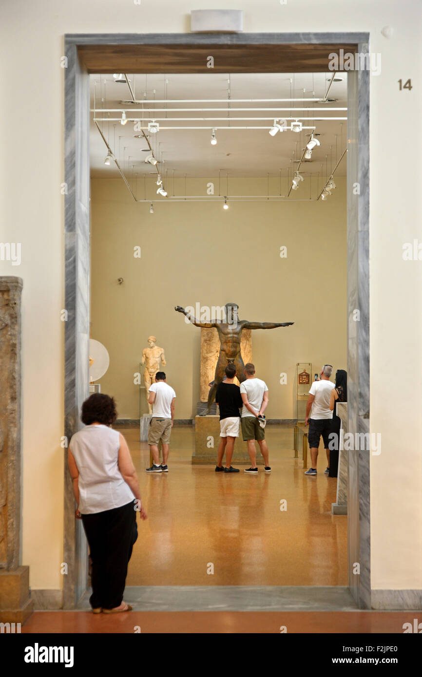 Bronze statue of Zeus (or Poseidon), National Archaeological Museum ...