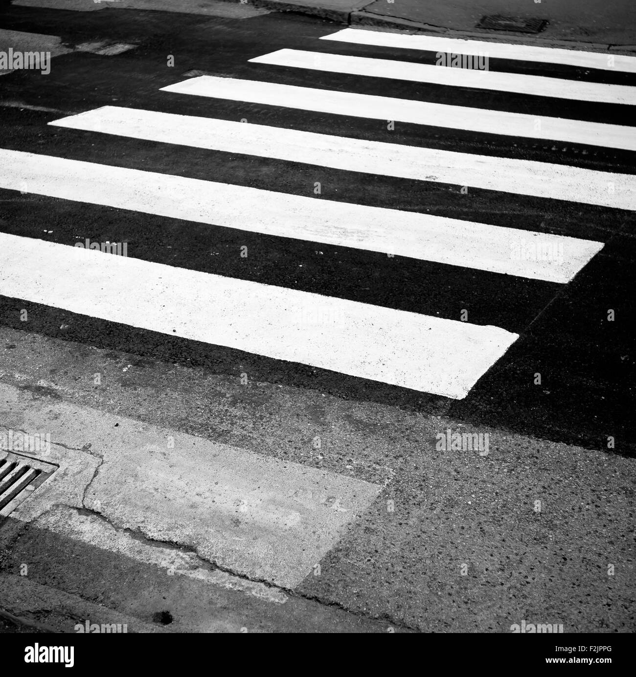 Pedestrian signs road in Black and White Stock Photos & Images - Alamy