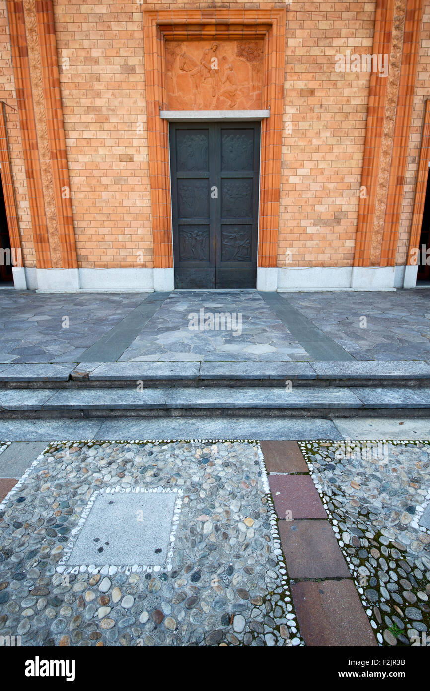 vergiate italy church varese the old door entrance and mosaic sunny daY ...