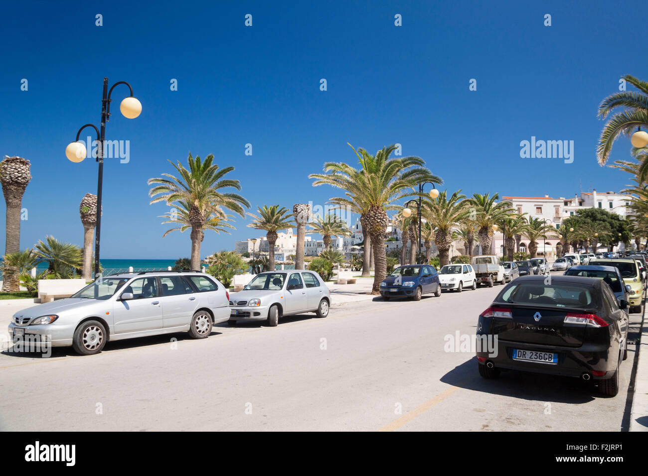 Vieste town promenade along sea-front in Apulia Italy Stock Photo - Alamy