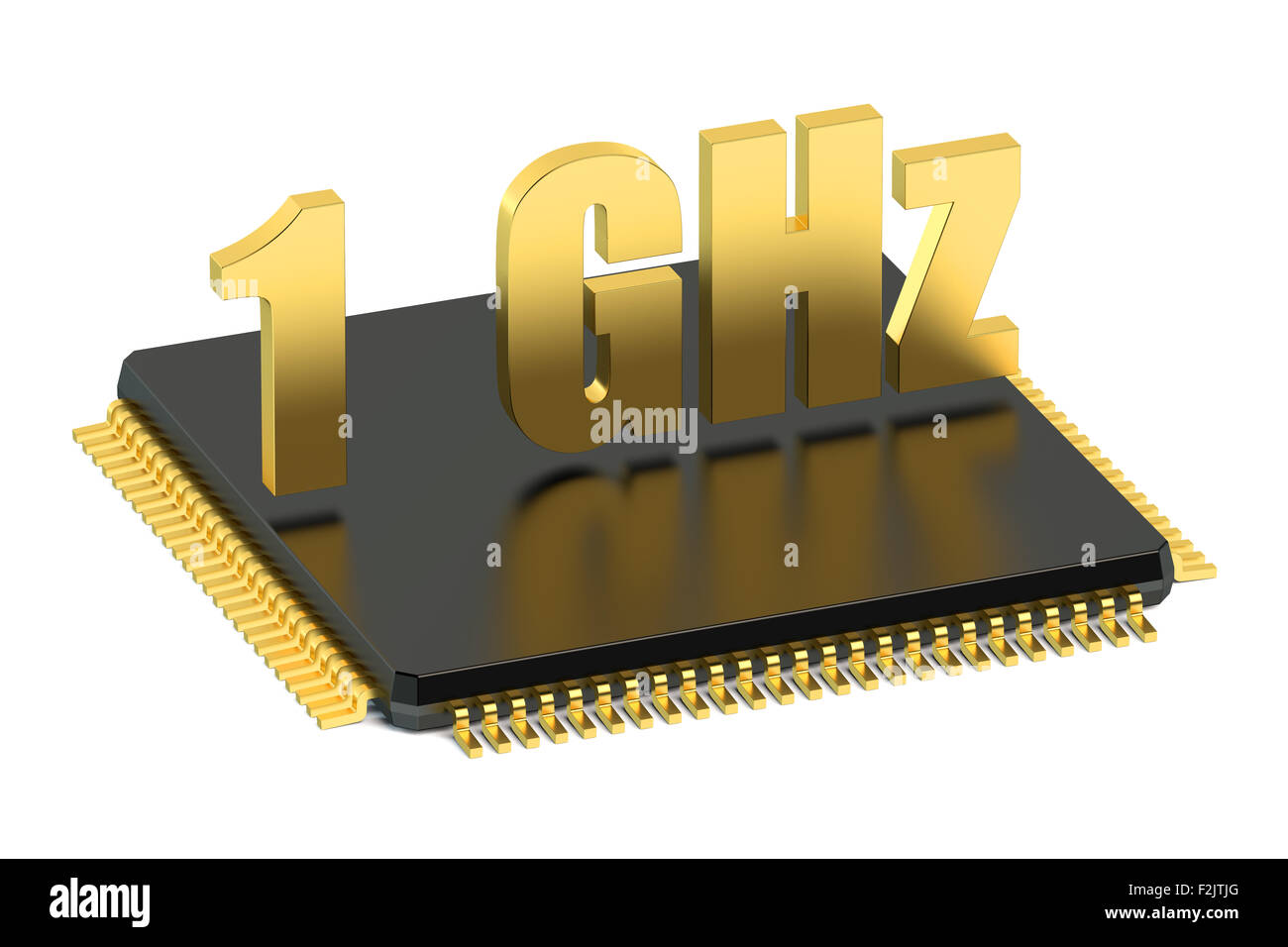 chip CPU for smatphone and tablet 1 GHz frequency isolated on white ...