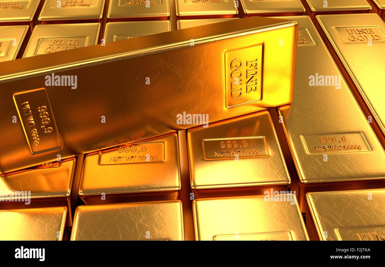 Gold bars, ingot Stock Photo - Alamy