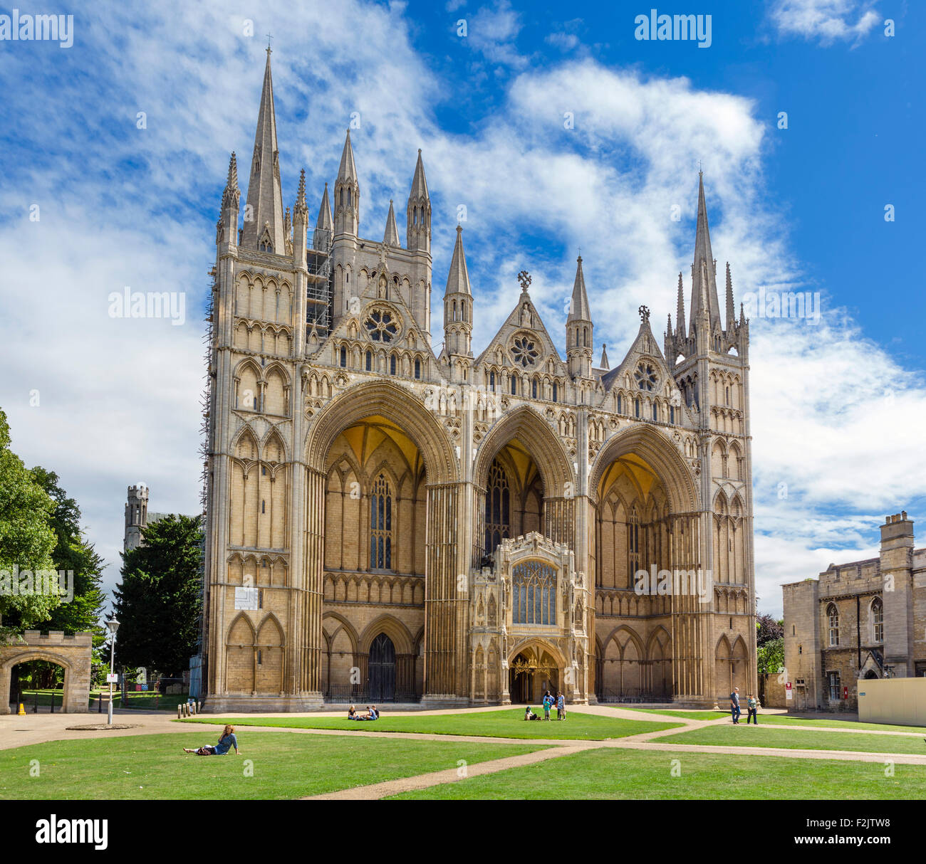 Peterborough Cathedral. The west front of Peterborough Cathedral from ...