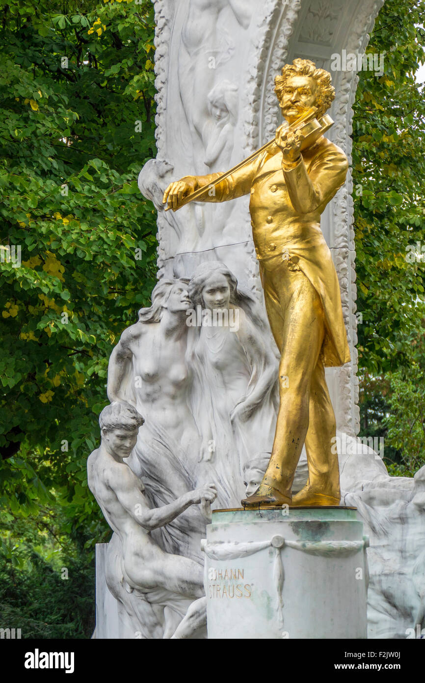 Monument to the composer Johann Strauss II, 1825-1899, Stadtpark ...