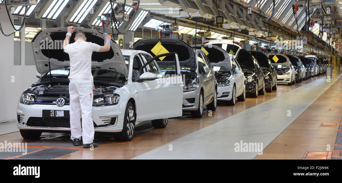 Wolfsburg, Germany. 3rd Mar, 2015. A staff member of car manufacturer ...