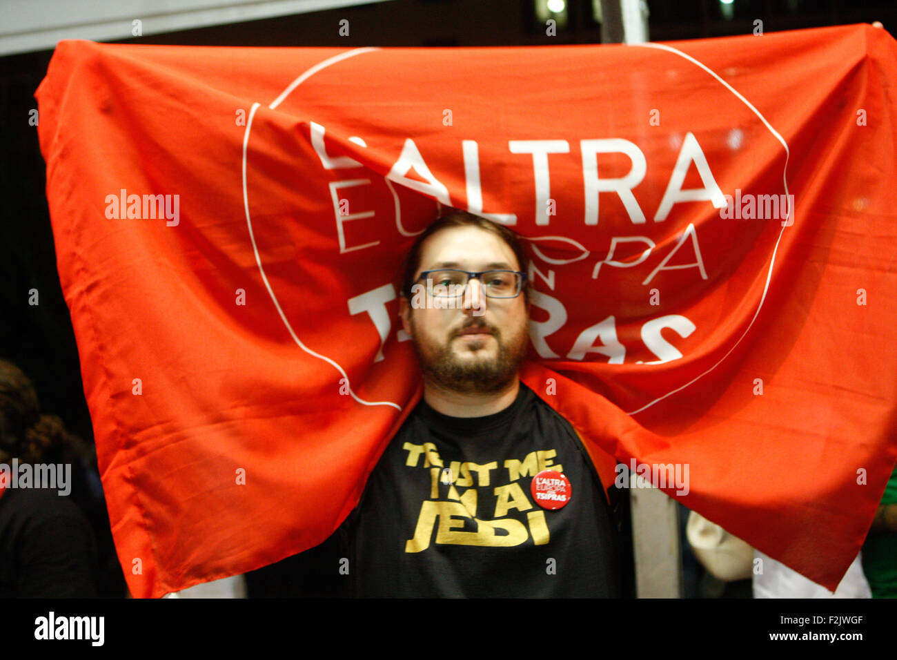 Athens, GREECE. 20th Sep, 2015. Supporters of the left-wing Syriza ...