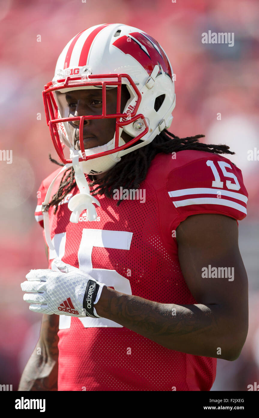 September 19, 2015: Wisconsin Badgers wide receiver Robert Wheelwright ...