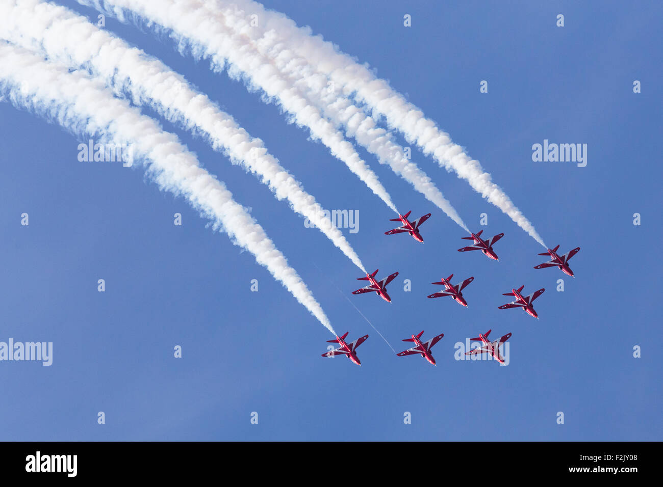 Red Arrows diamond nine Stock Photo - Alamy