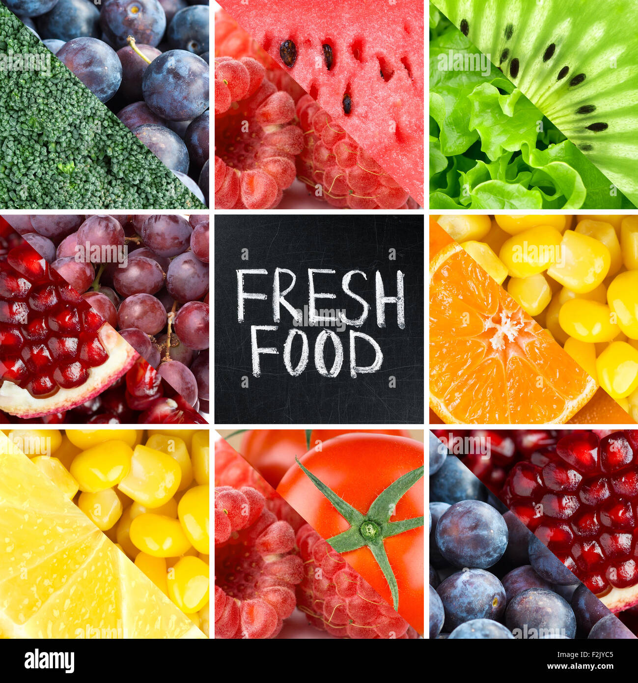 Fruits and vegetables concept. Fresh food Stock Photo - Alamy