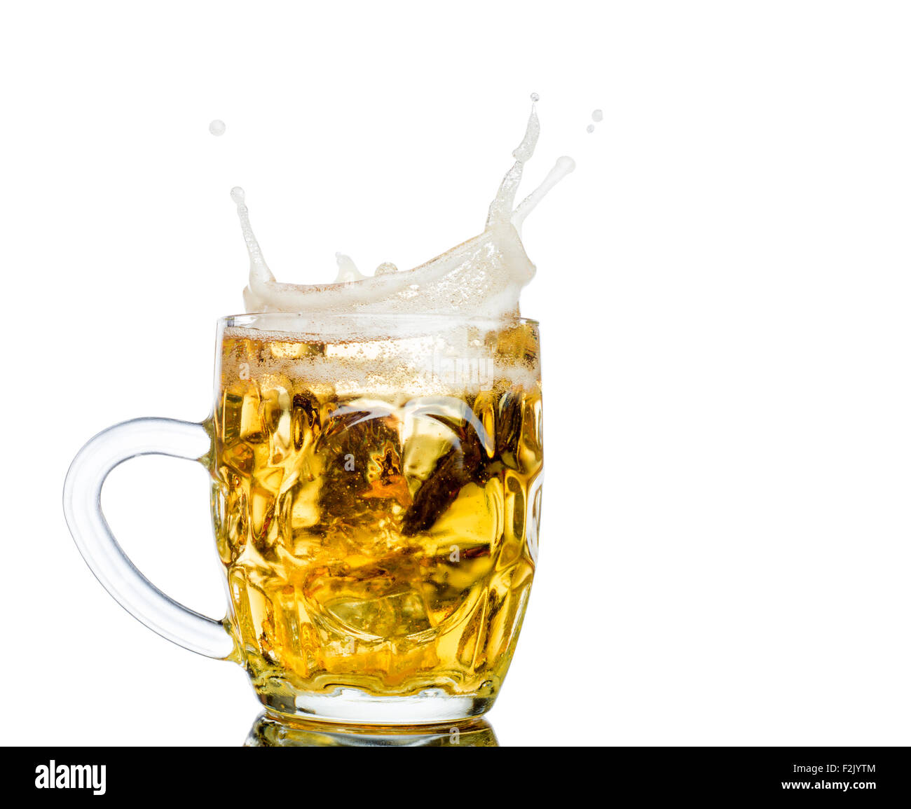 Beer splash in glasses isolated on white Stock Photo - Alamy