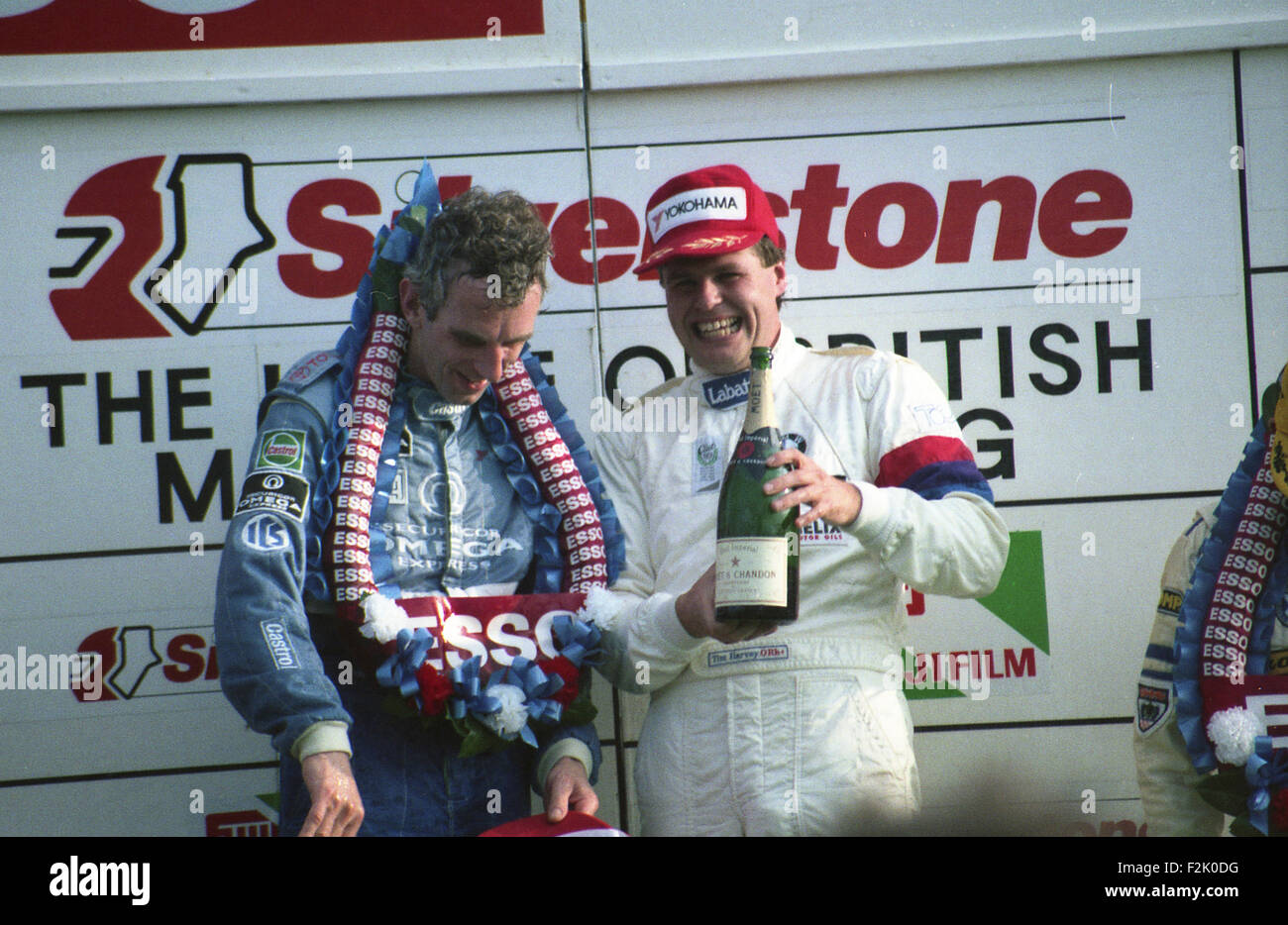 Tim Harvey in white, celebrates becoming the 1992 British Touring Car ...