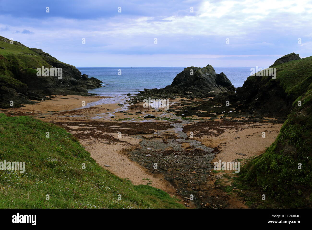 National Trust coastal walk, Bolberry Down, South Devonshire coast ...