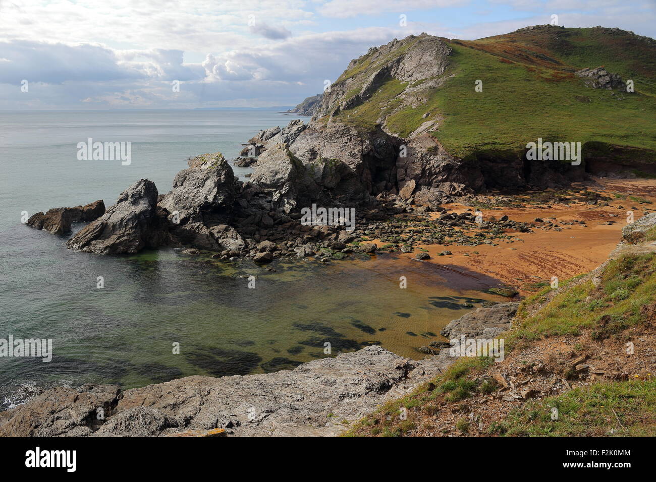 National Trust coastal walk, Bolberry Down, South Devonshire coast ...