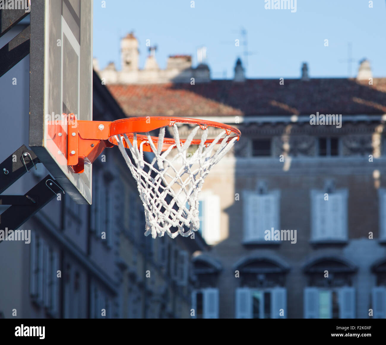 View of basket hoop in Trieste, Italy Stock Photo - Alamy