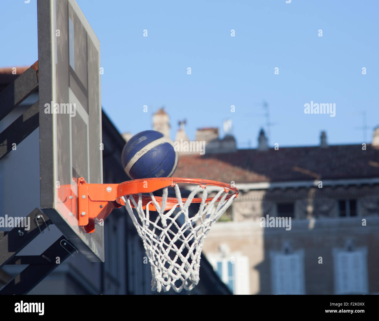 View of basket hoop in Trieste, Italy Stock Photo - Alamy