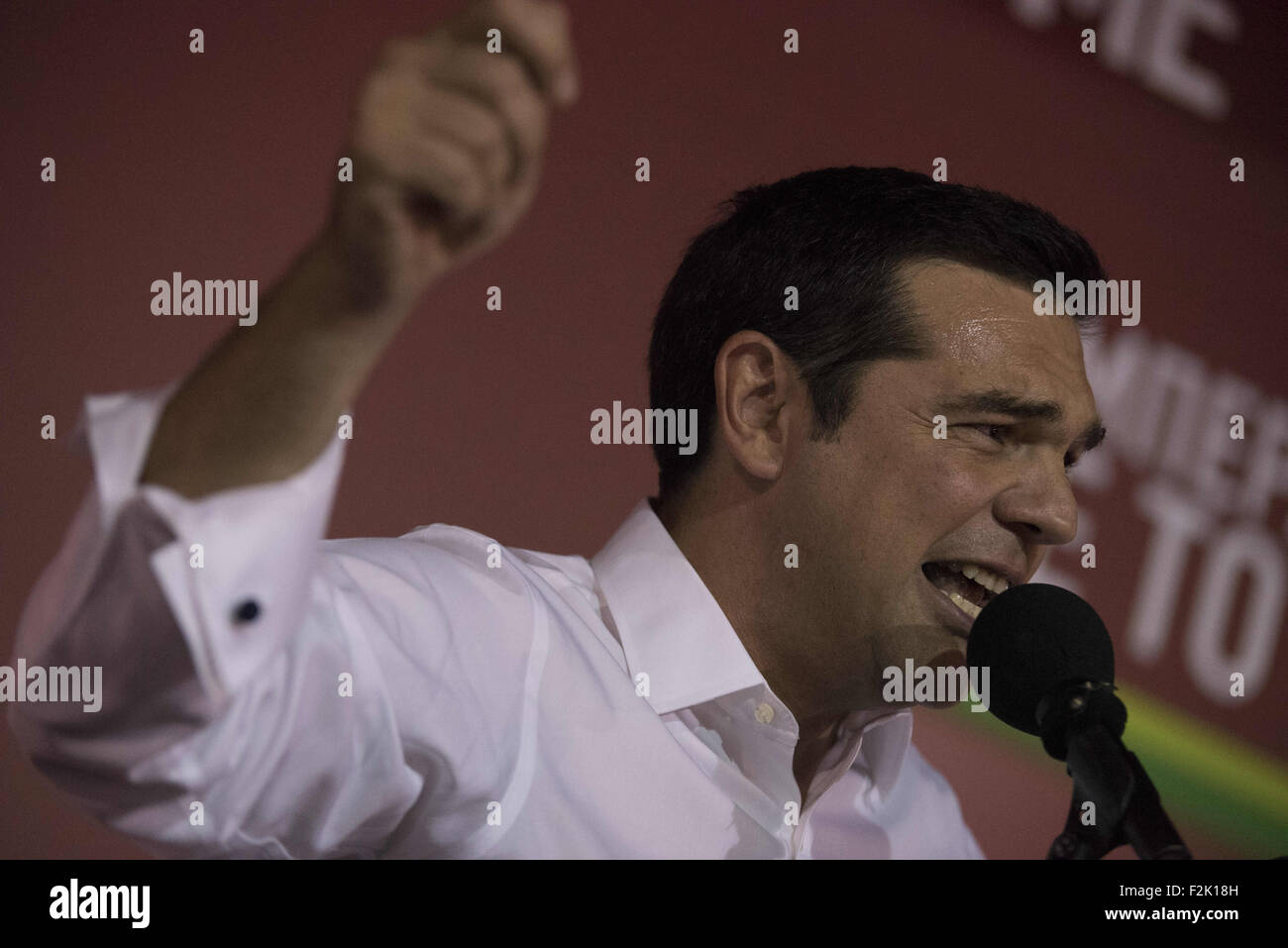 Athens, Greece. 20th Sep, 2015. SYRIZA leader, ALEXIS TSIPRAS ...