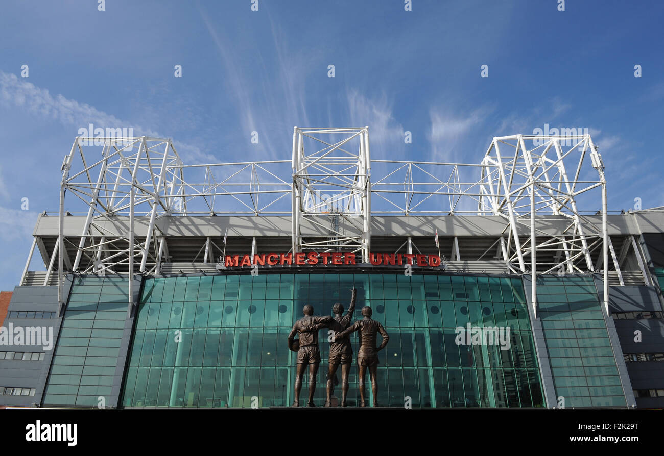 The United Trinity outside Manchester United Football Club Stadium Old ...