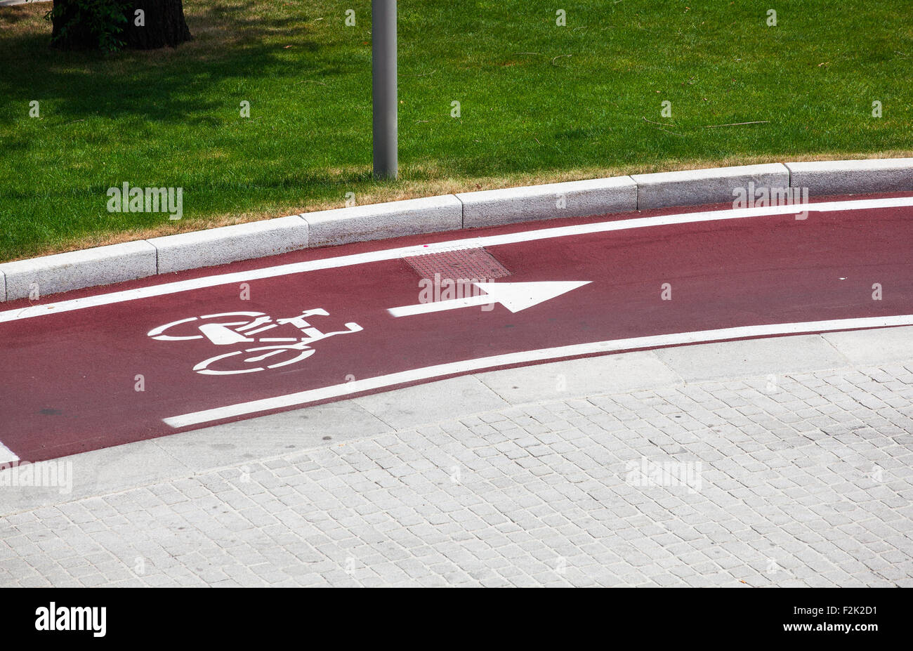 View of new bike path in Milan Stock Photo - Alamy