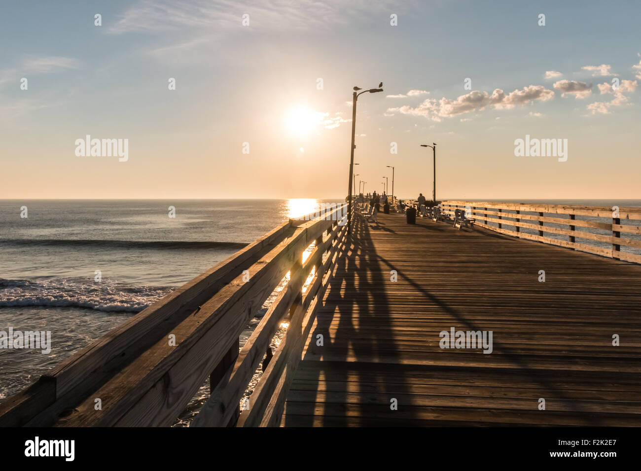 Virginia Beach Fishing Pier at Dawn Stock Photo - Alamy