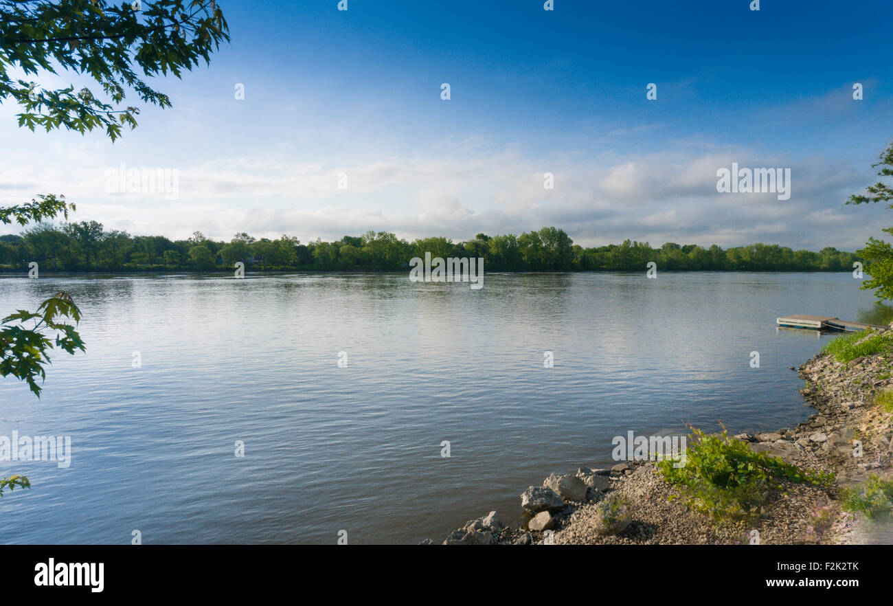 Landscape with river Stock Photo - Alamy