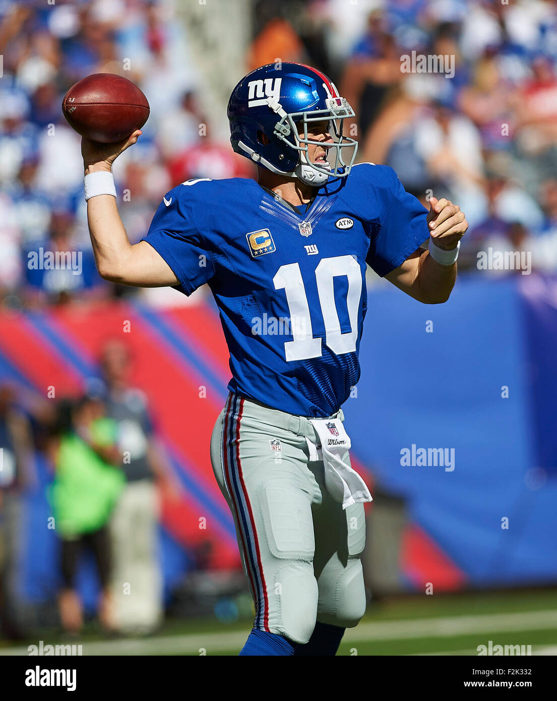 East Rutherford, New Jersey, USA. 20th Sep, 2015. Giants quarterback ...