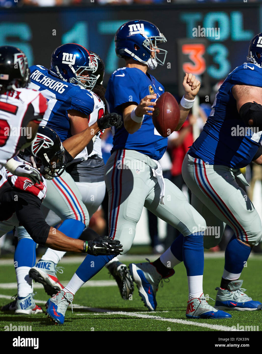 East Rutherford, New Jersey, USA. 20th Sep, 2015. Giants quarterback ...