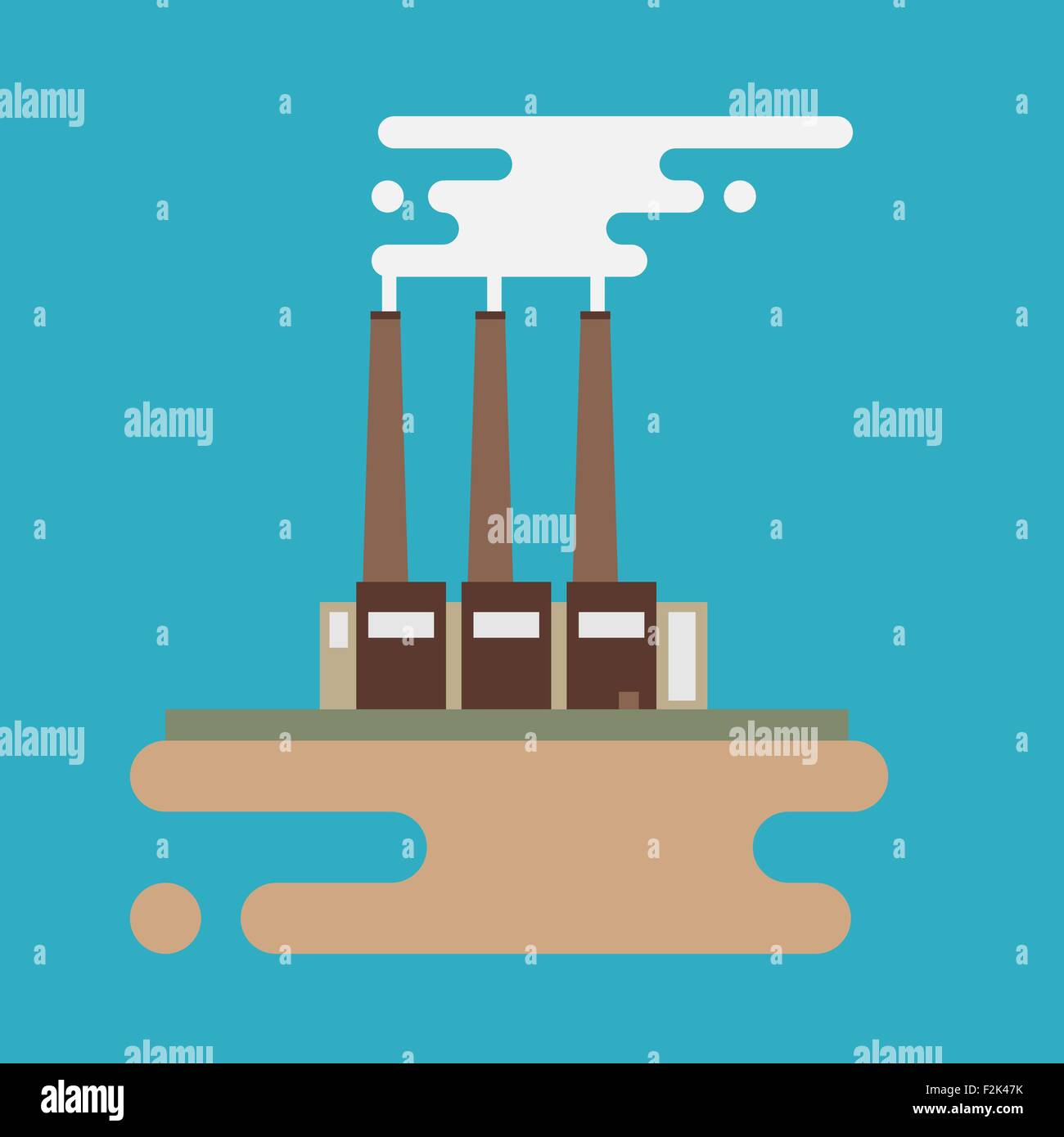 Concept of industrial factory buildings flat design style Stock Vector ...