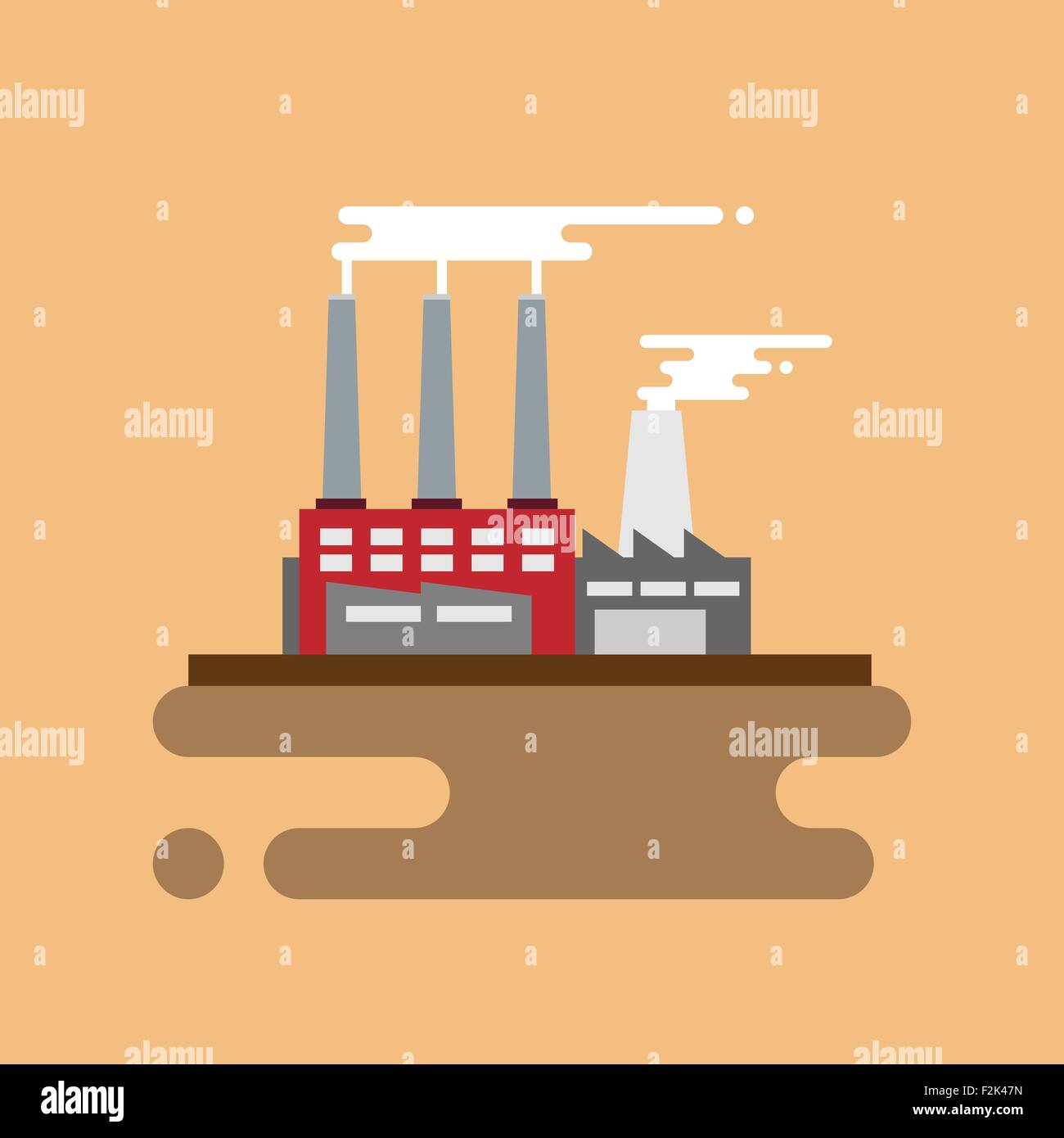 Concept of industrial factory buildings flat design style Stock Vector ...