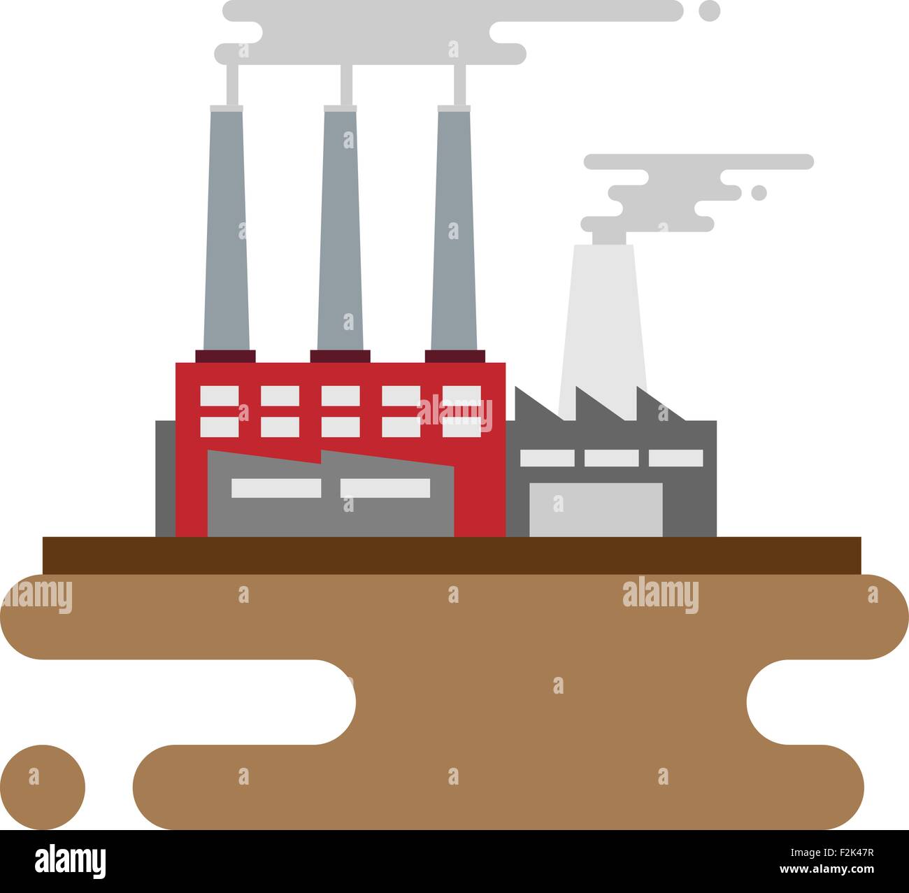 Concept of industrial factory buildings flat design style Stock Vector ...
