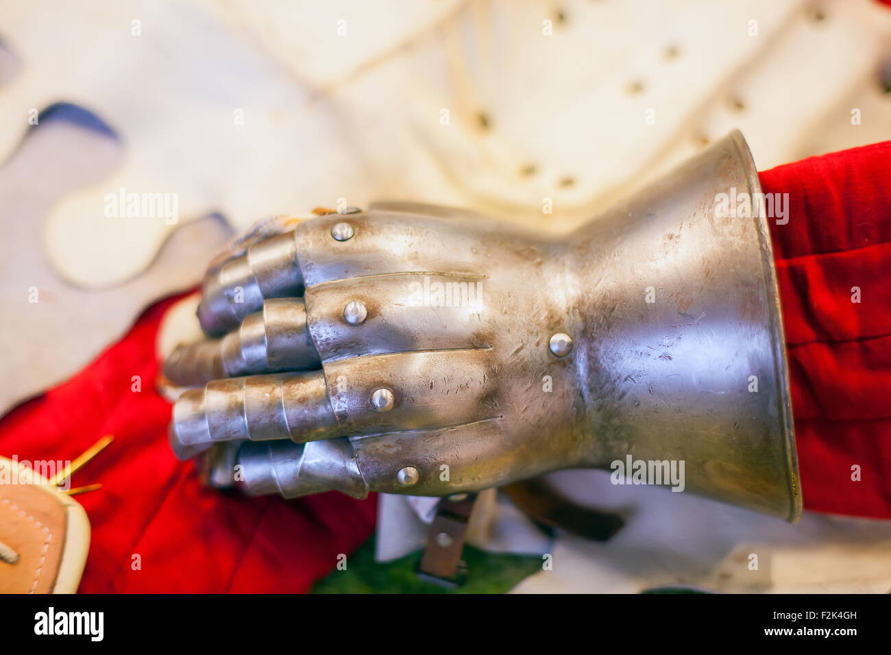 Iron glove of medieval, ancient Knights armour Stock Photo - Alamy