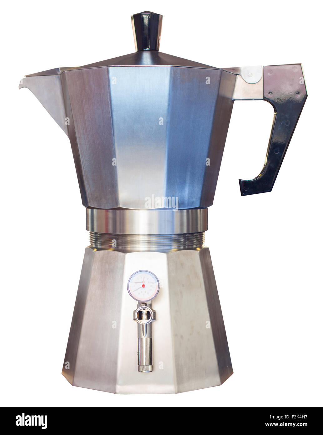 View of Italian moka isolated on white background Stock Photo - Alamy