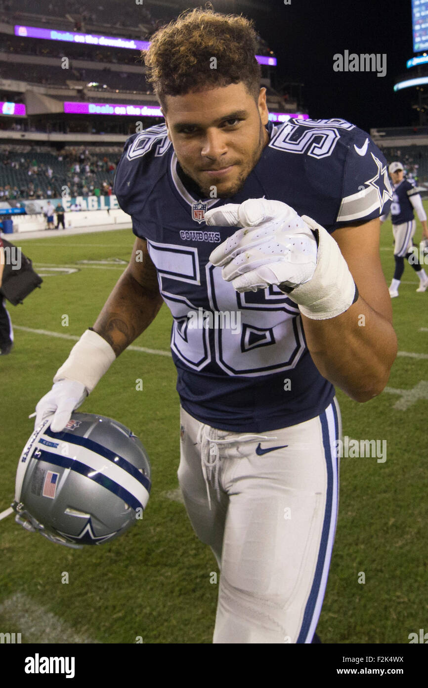 September 20, 2015: Dallas Cowboys linebacker Keith Smith (56) reacts ...