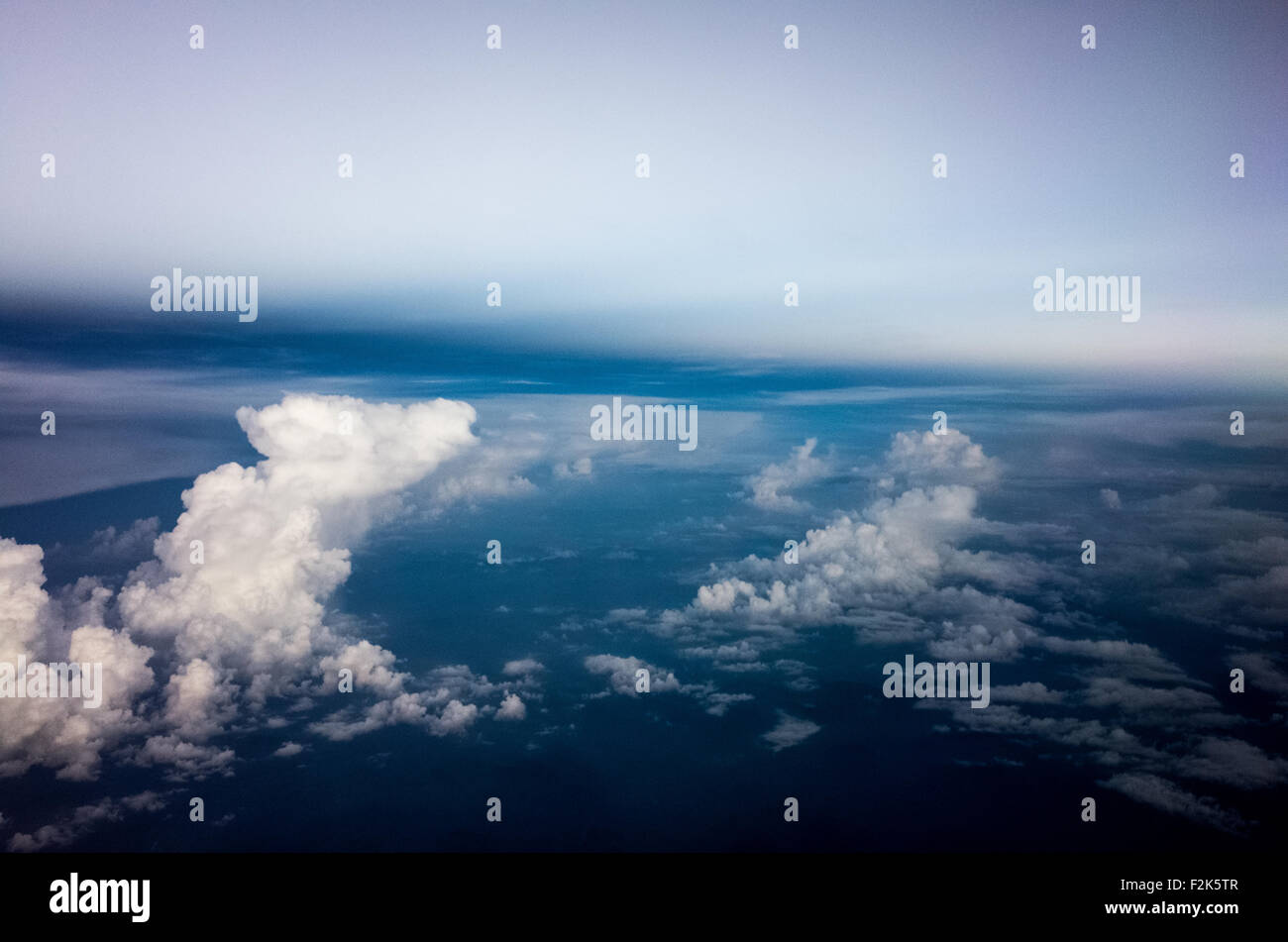 A view out the plane window flying over Mexico towards Mexico City ...
