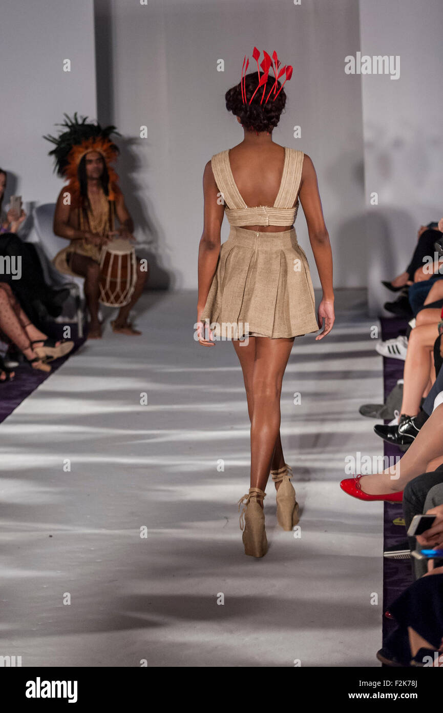 London, UK. 20 September 2015. A model wears a look by the designer ...